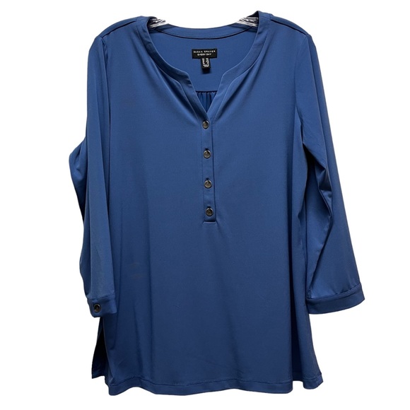 Susan Graver | Tops | Susan Graver Every Day 2 Button Front 34 Sleeve ...